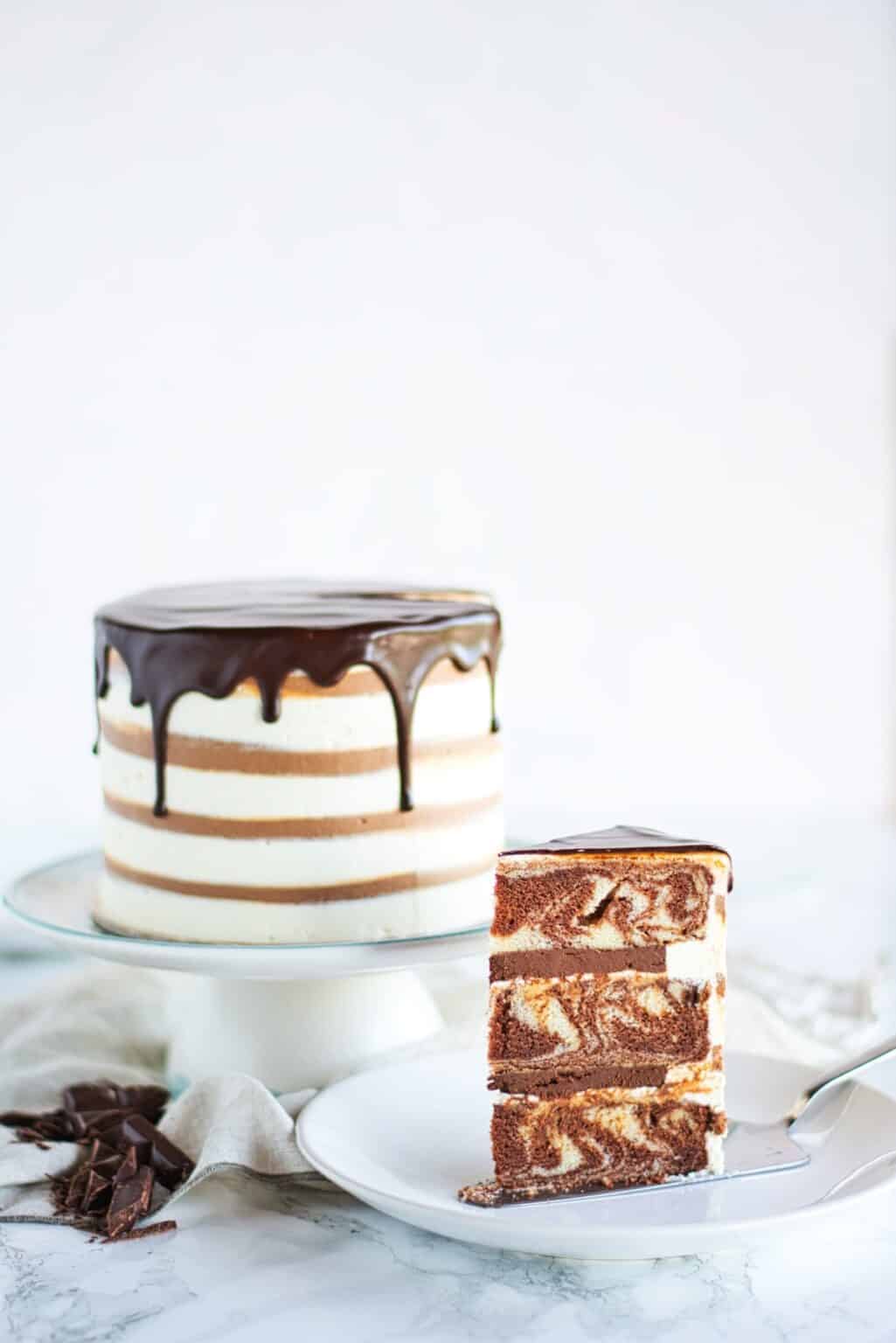 Zebra Marble Layer Cake | Ana's Baking Chronicles