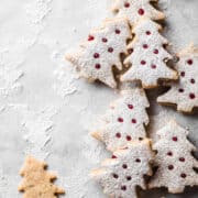 Pistachio Cranberry Linzer Christmas trees | Ana's Baking Chronicles