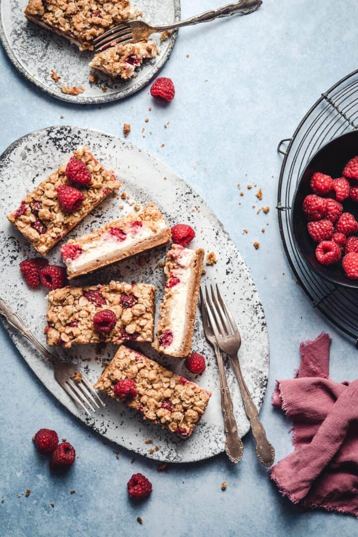 The BEST Raspberry Lemon Cheesecake Bars | Ana's Baking Chronicles