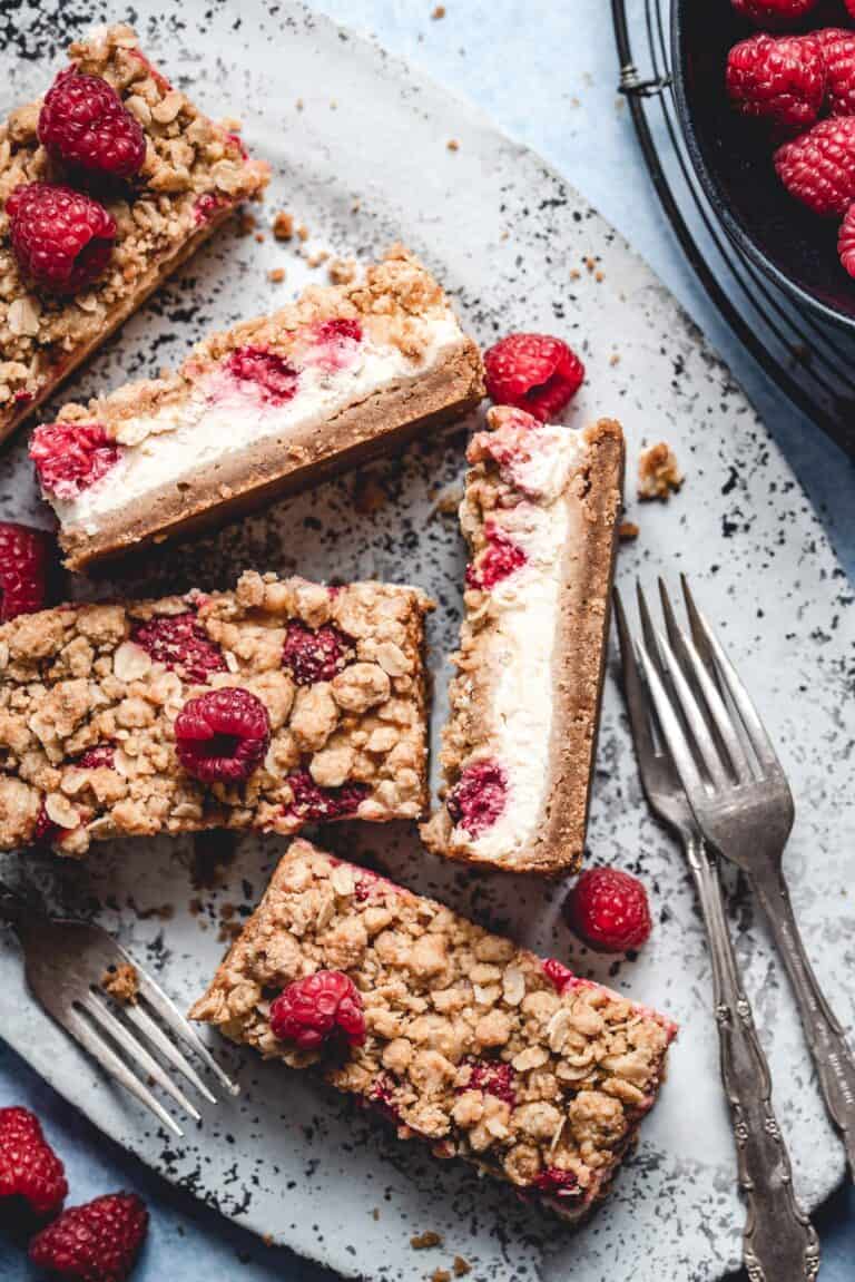 The BEST Raspberry Lemon Cheesecake Bars | Ana's Baking Chronicles